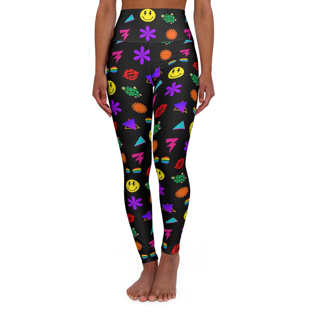 Retro Leggings High Waisted Yoga Leggings Retro Leggings Dance Leggings ...