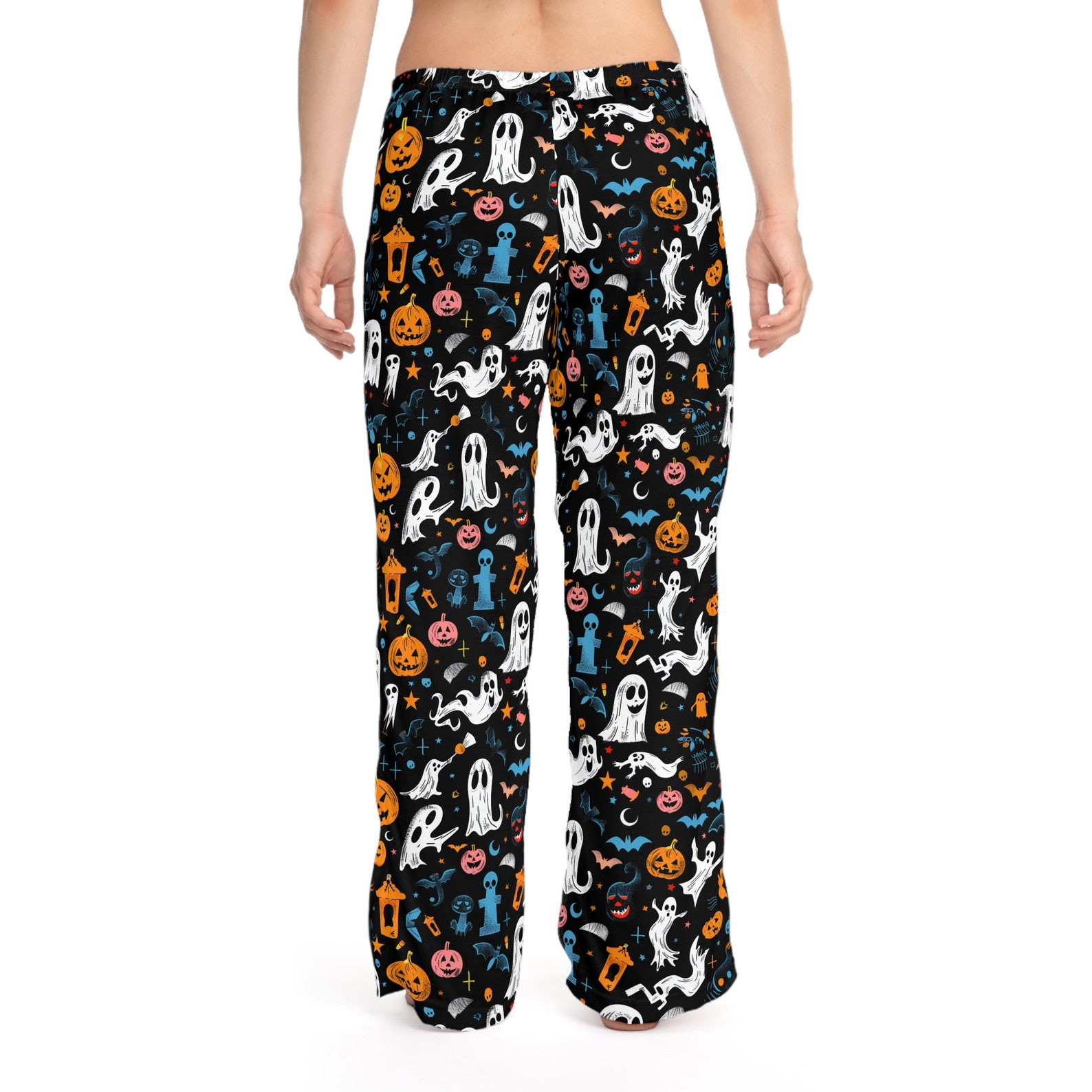 Halloween Pajama Pants Scary Pajamas Pumpkins Ghosts Bats Halloween ...
