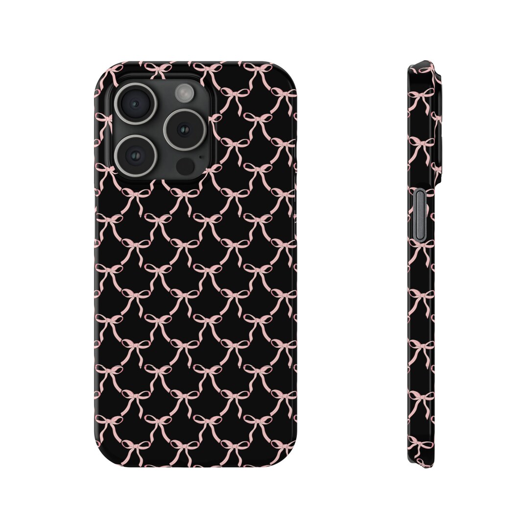Pink Bow Coquette Phone Case Ribbon Pattern Bow Pattern Case iPhone ...