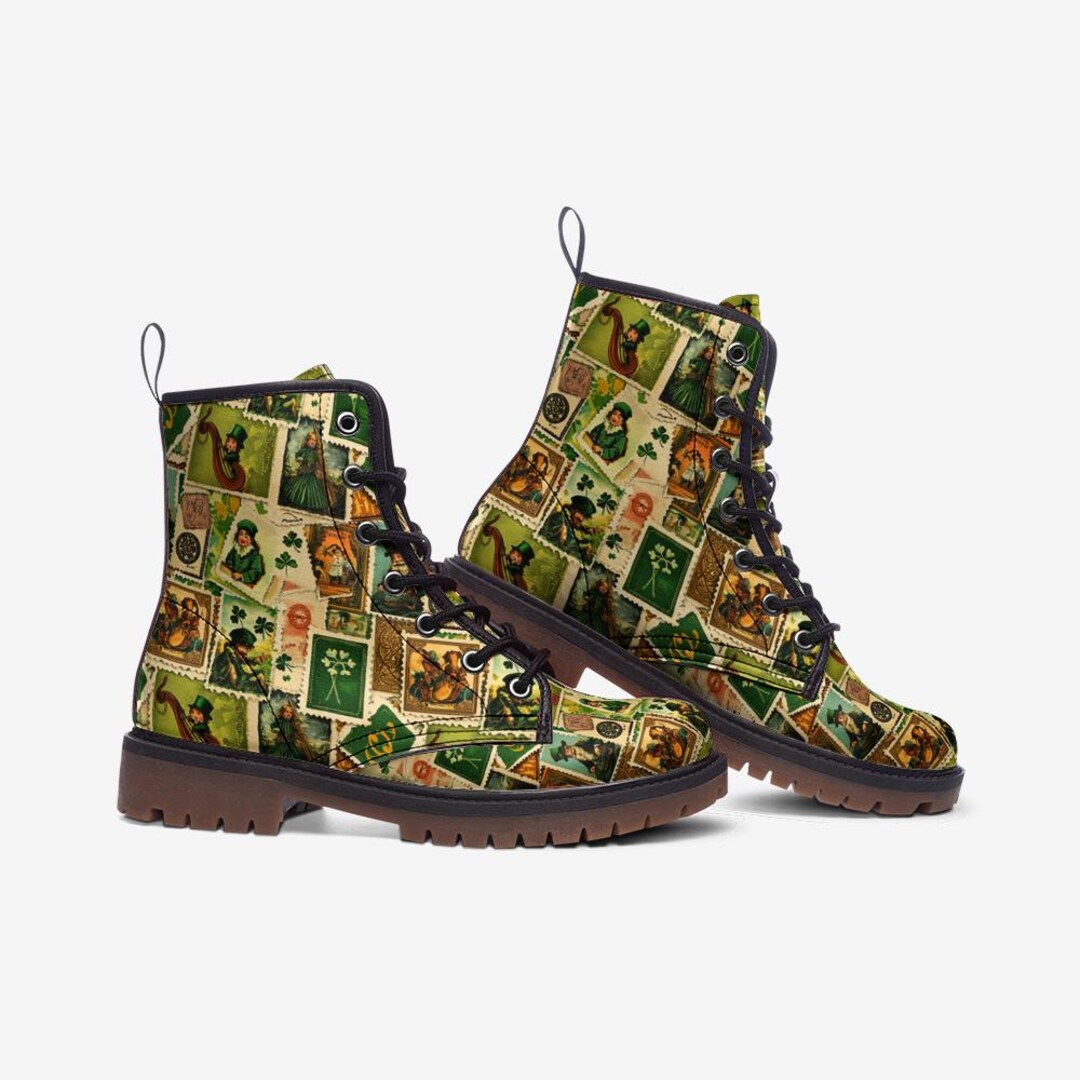 Vintage St. Patrick's Day Combat Boots Vintage St Pattys Day Boots ...
