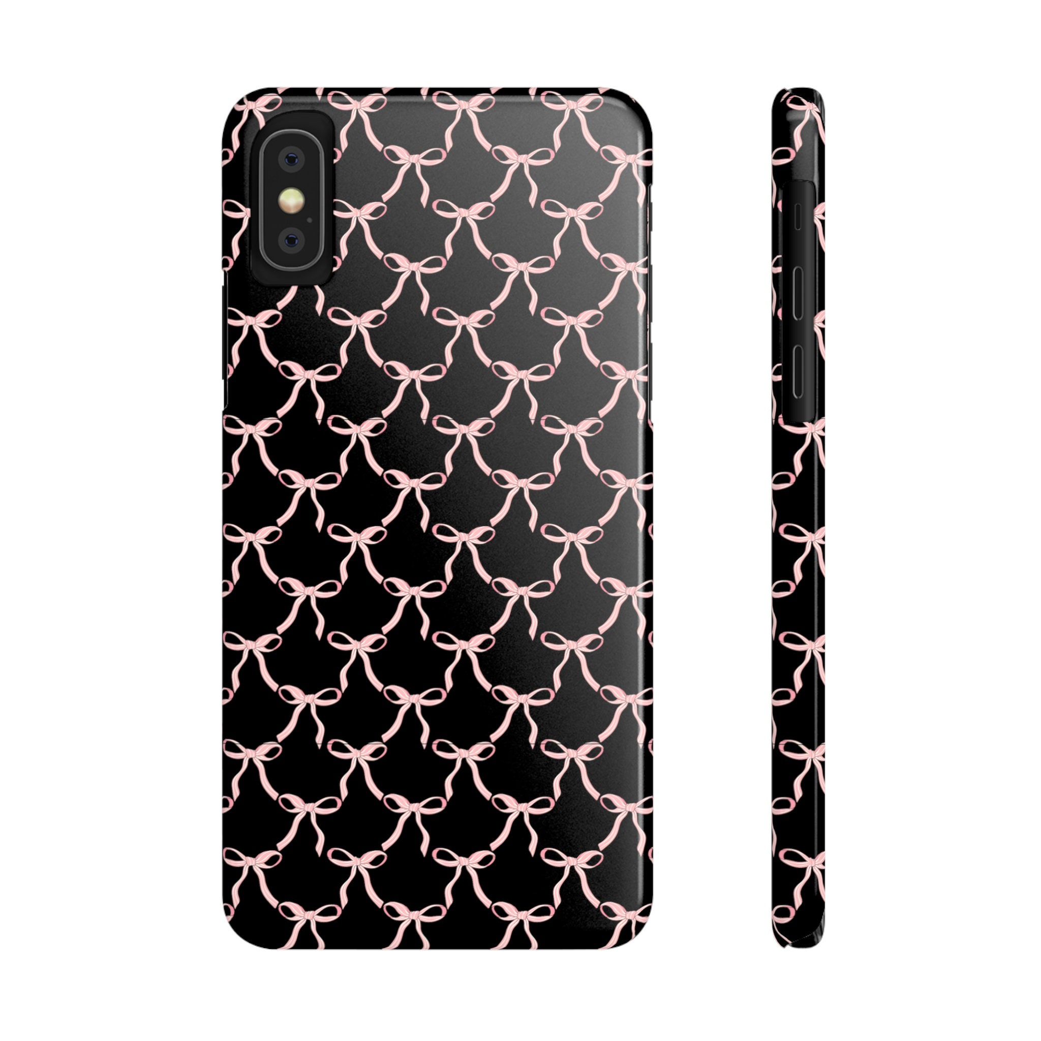 Pink Bow Coquette Phone Case Ribbon Pattern Bow Pattern Case iPhone ...