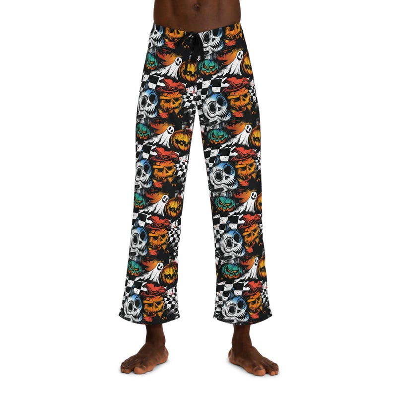 Halloween Mens Pajama Pants Scary Pajamas Pumpkins Ghosts Halloween ...