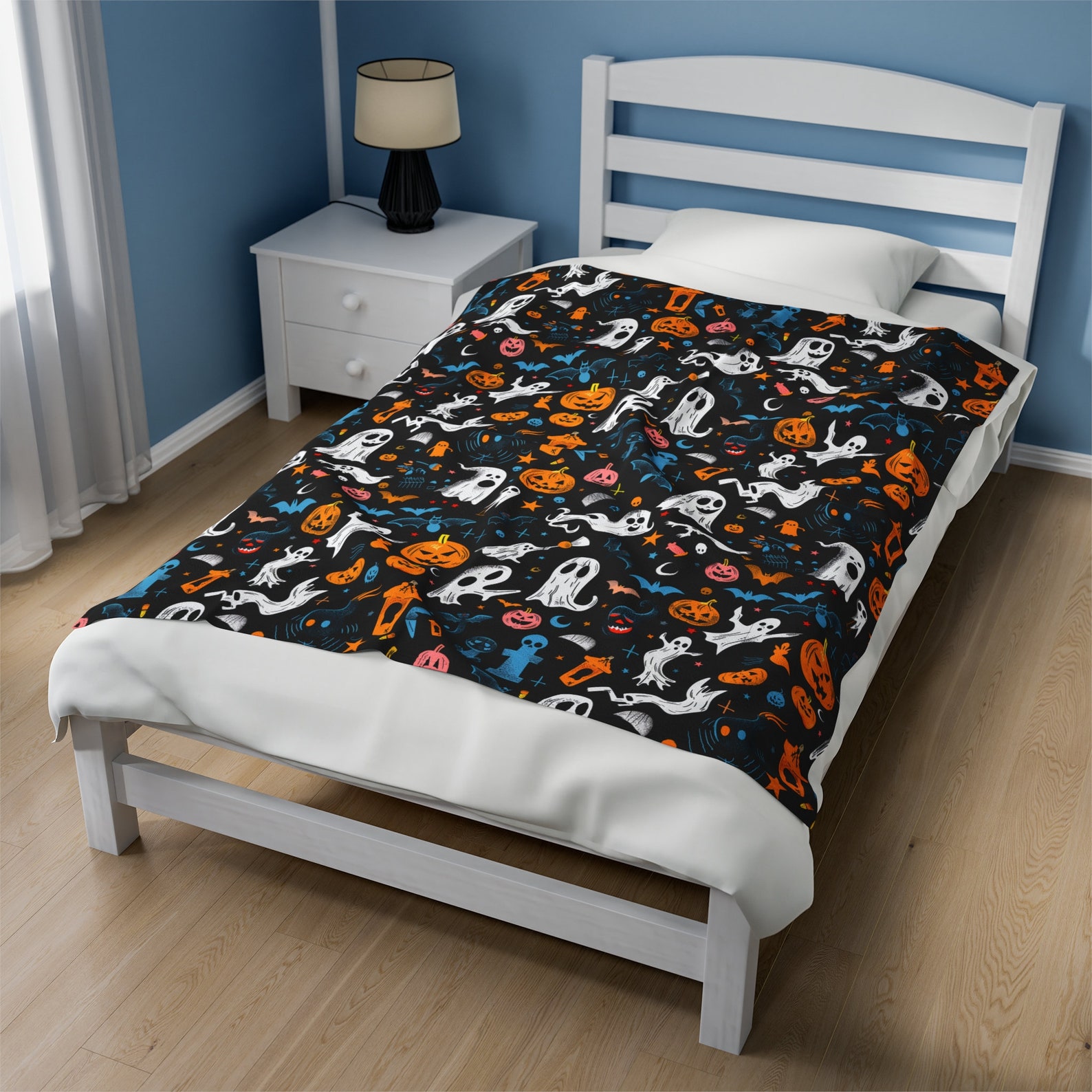 Cute Halloween Blanket Scary Blanket Spooky Blanket Ghosts Pumpkins ...