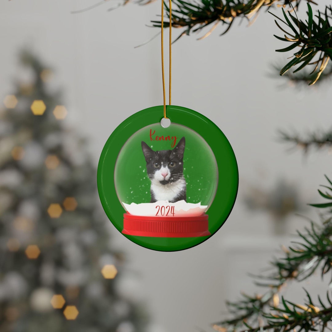 Personalized Cat Ornament Custom Cat Photo Ornament Pet Portrait ...