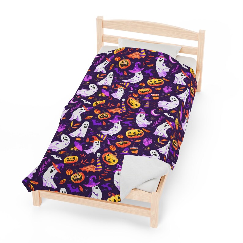 Cute Halloween Blanket Scary Blanket Spooky Blanket Ghosts Pumpkins ...