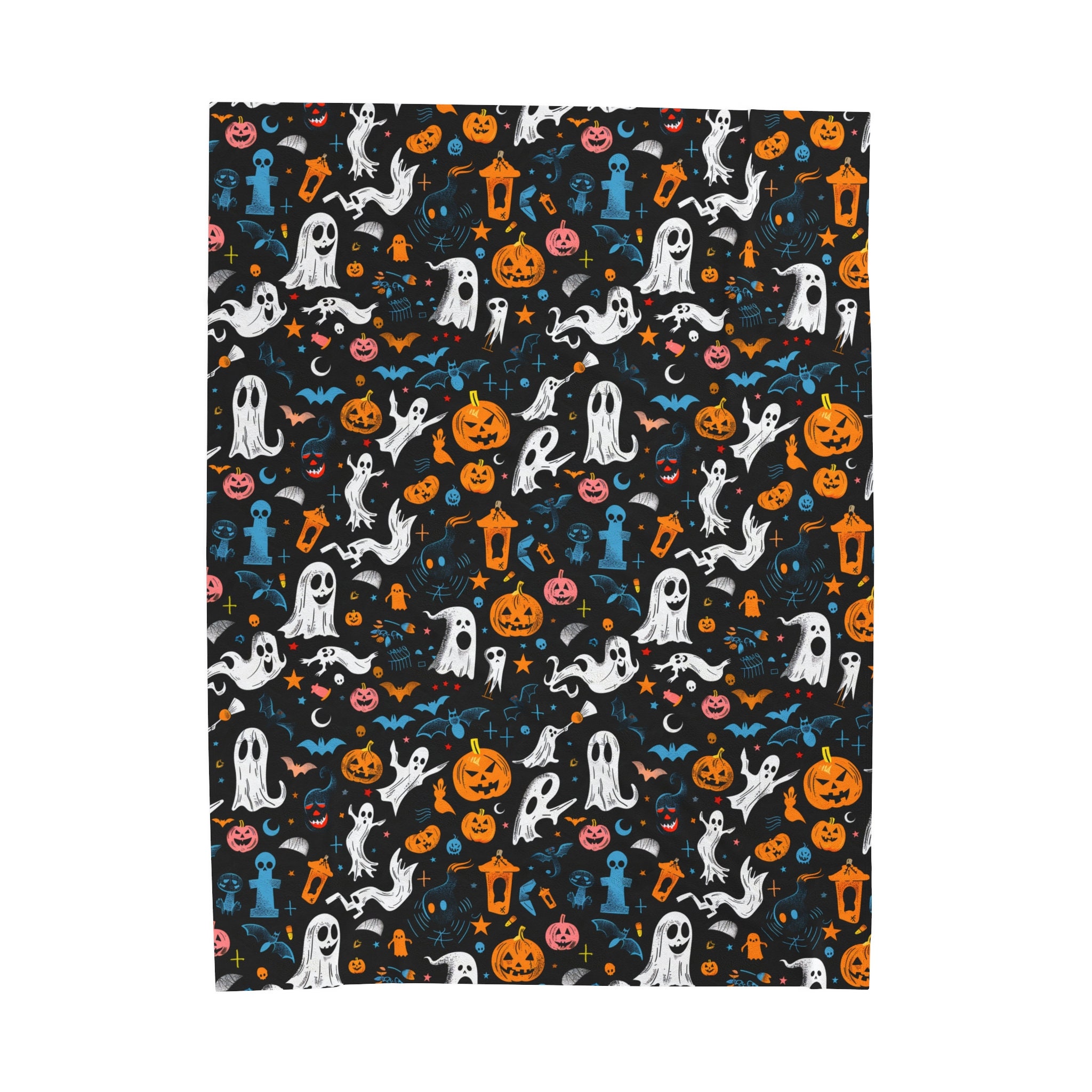 Cute Halloween Blanket Scary Blanket Spooky Blanket Ghosts Pumpkins ...