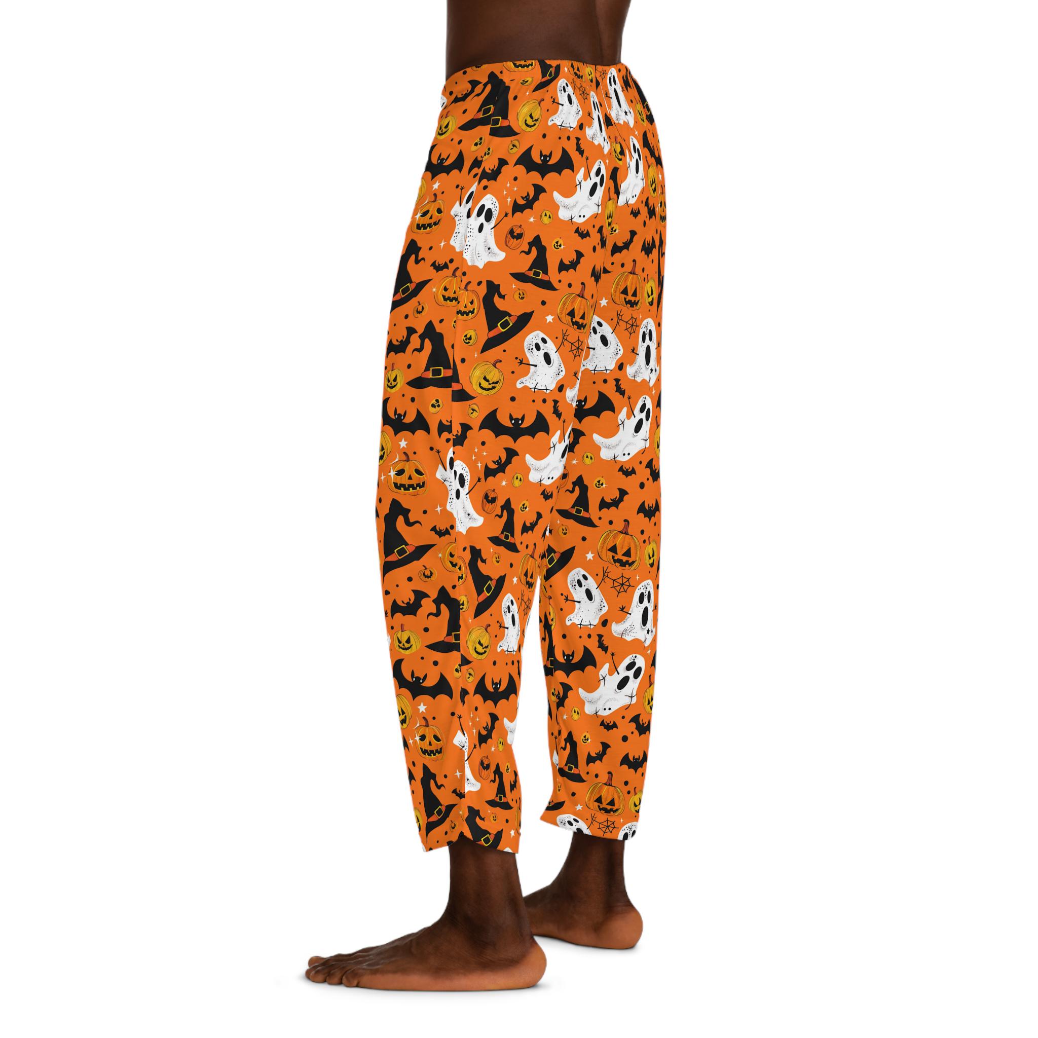 Halloween Mens Pajama Pants Scary Pajamas Pumpkins Ghosts Halloween ...