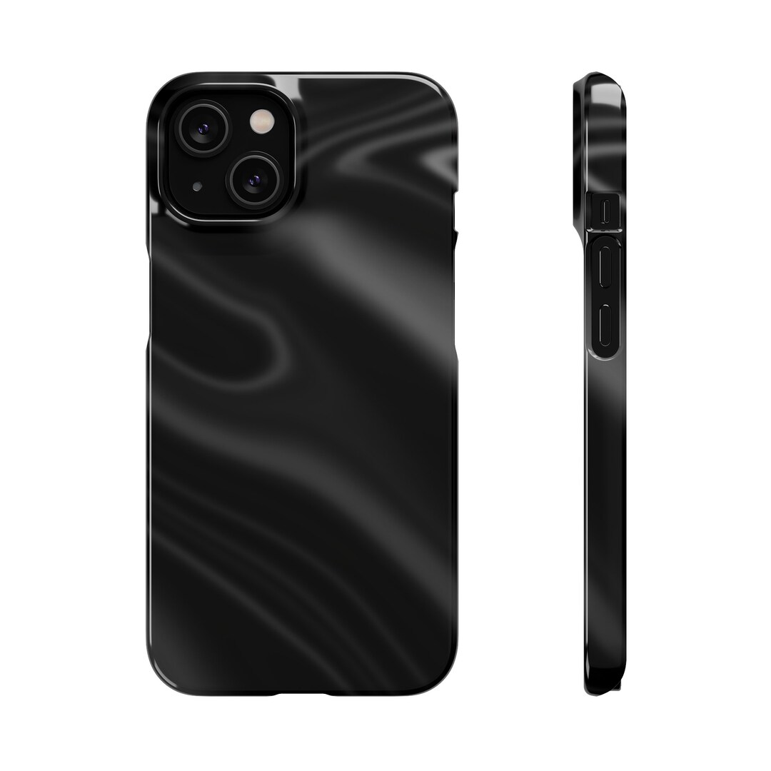 Black Silk Phone Case Cute Gift for Her Gift for Him Elegant Custom ...