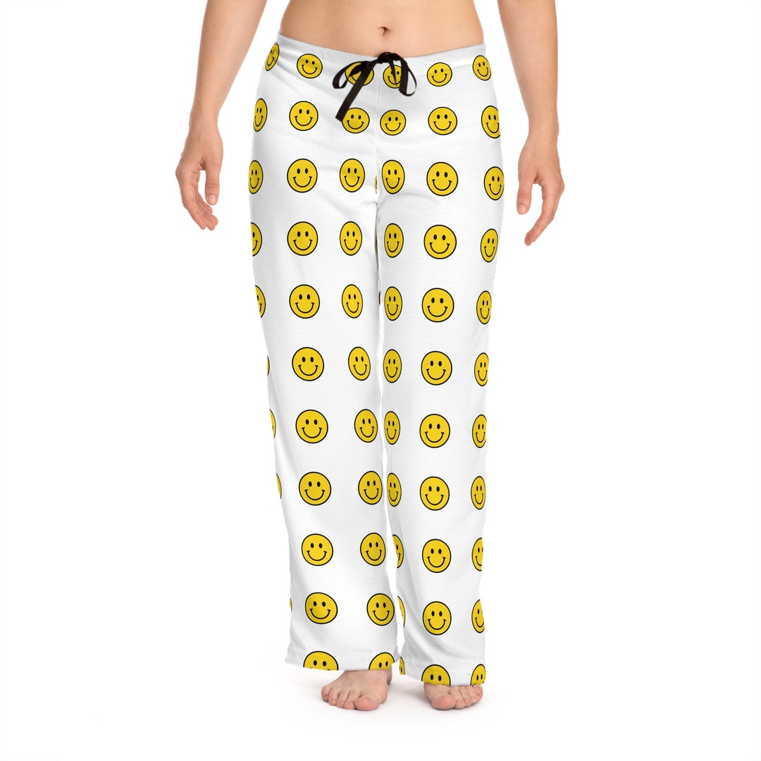 Happy Face Pajama Pants Good Vibes Pajama Pants Retro Pajama Gift Cute ...