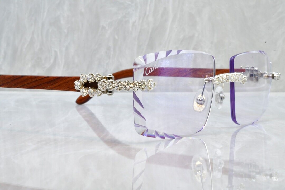 Cartier C Decor Rimless Wood Bubinga Sunglasses Cartier Full Set ...