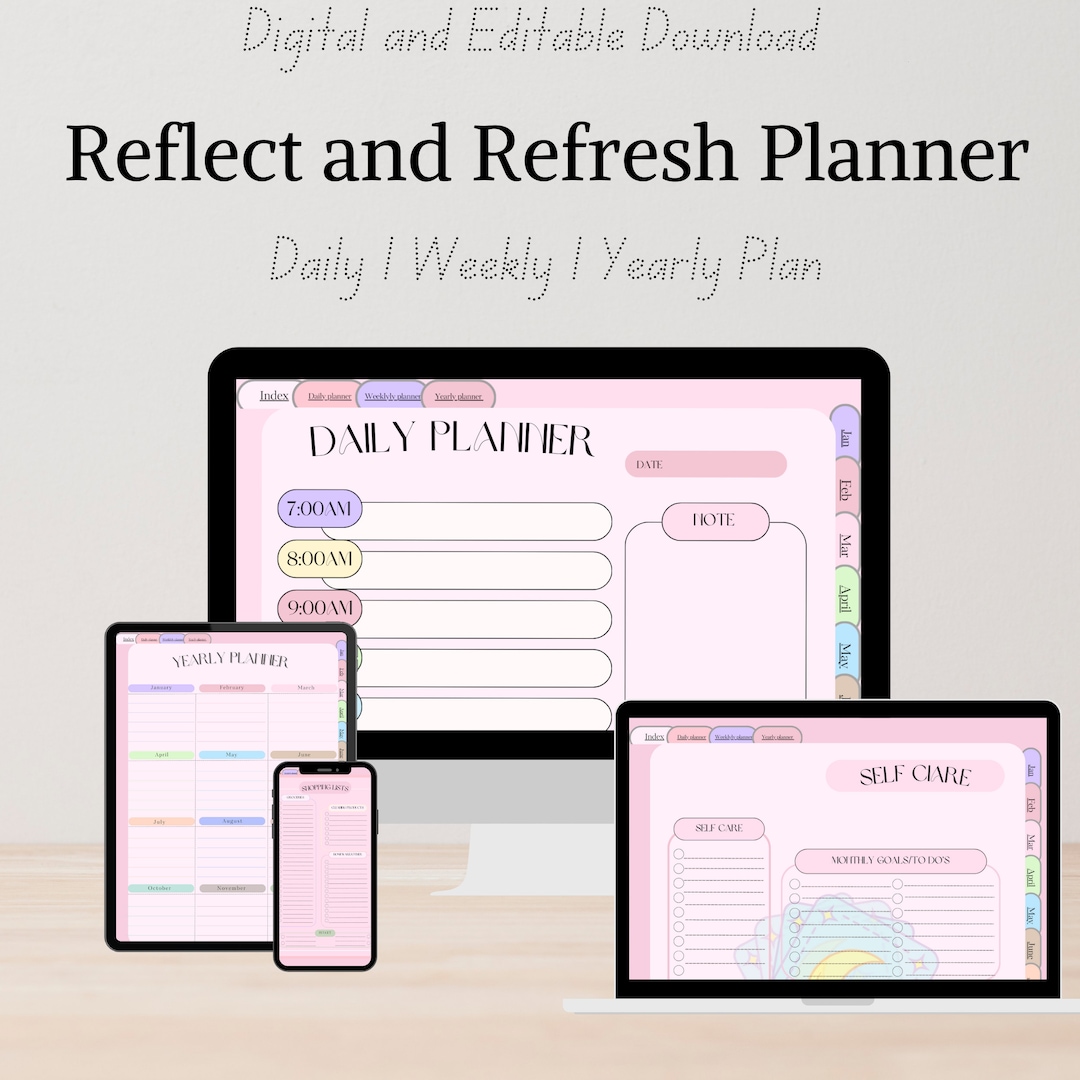 PLR Editable and Downloadable Daily Reflect & Refresh Planner | Weekly ...