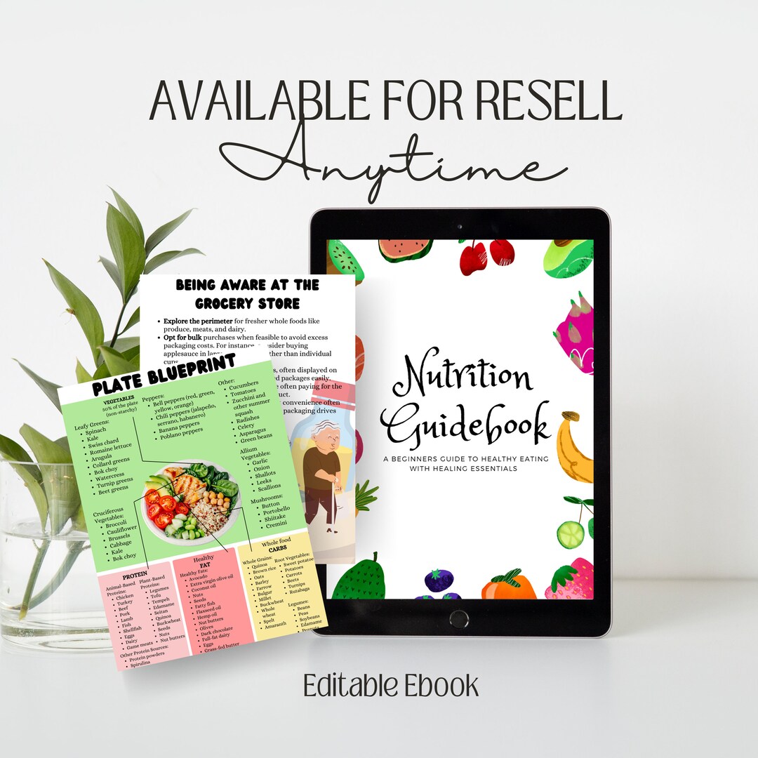 PLR Editable Nutrition Guidebook | Healthy Eating Tips | Cookware Guide ...