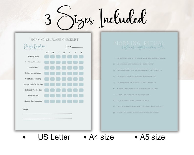 Daily Selfcare Checklist for Mindfulness Planner for Daily Routine ...