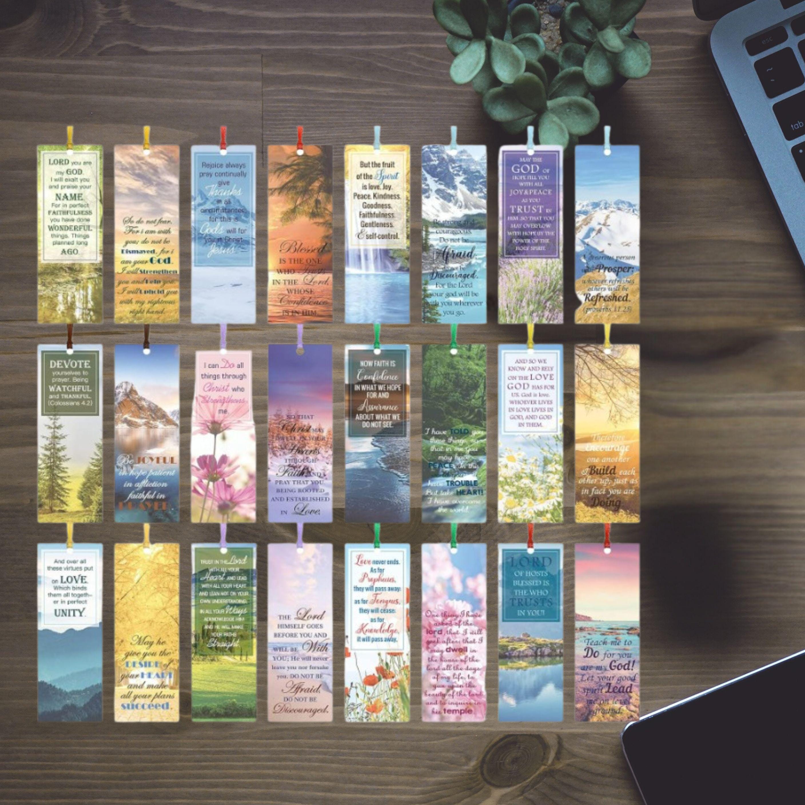 Bible Verse Bookmarks With Colorful Tassels: Christian Encouragement ...
