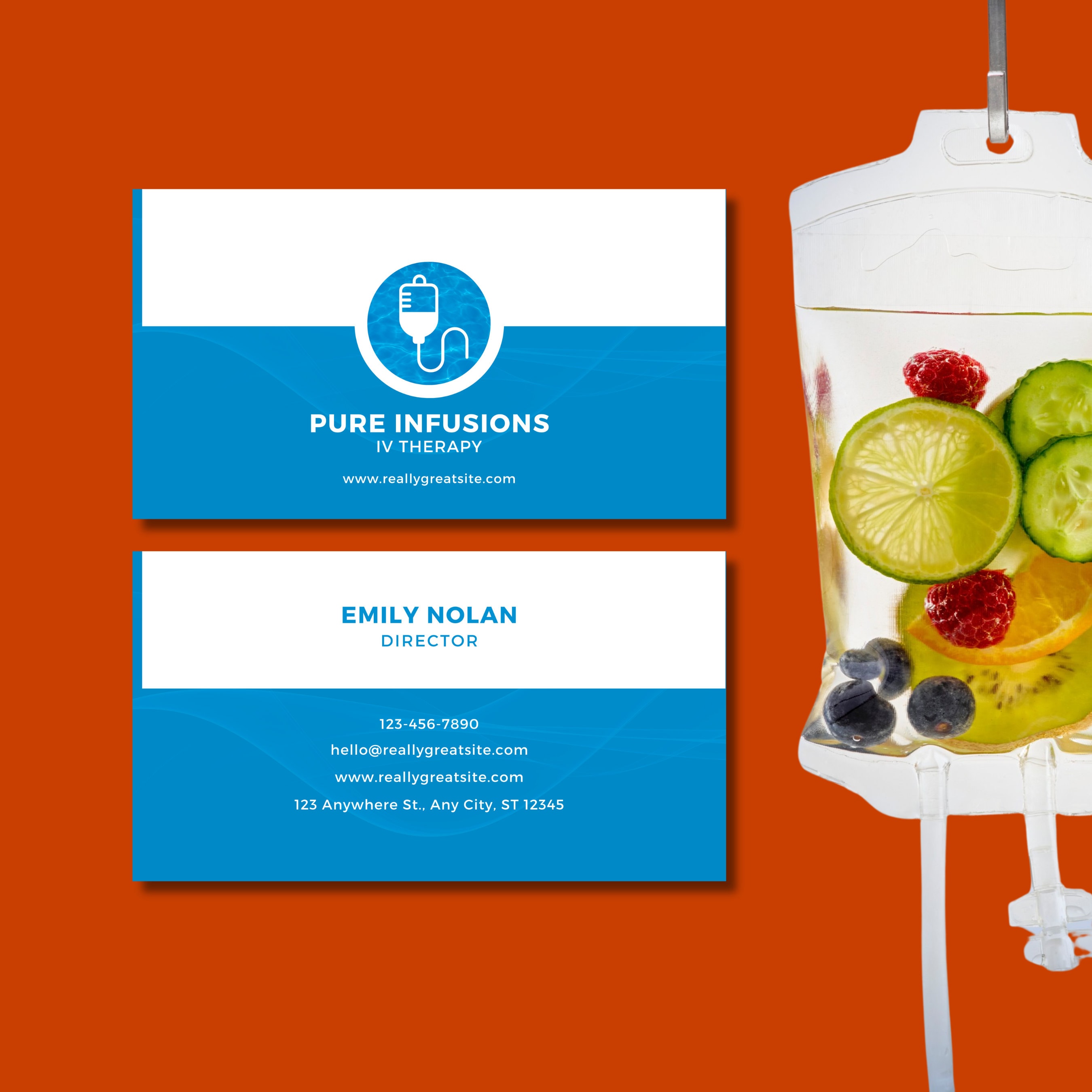 IV Therapy Business Card Template (DIY, Customizable in Canva ...