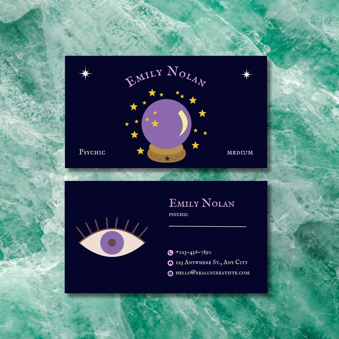 Mystical Psychic Business Card Template (editable, Printable Design for ...