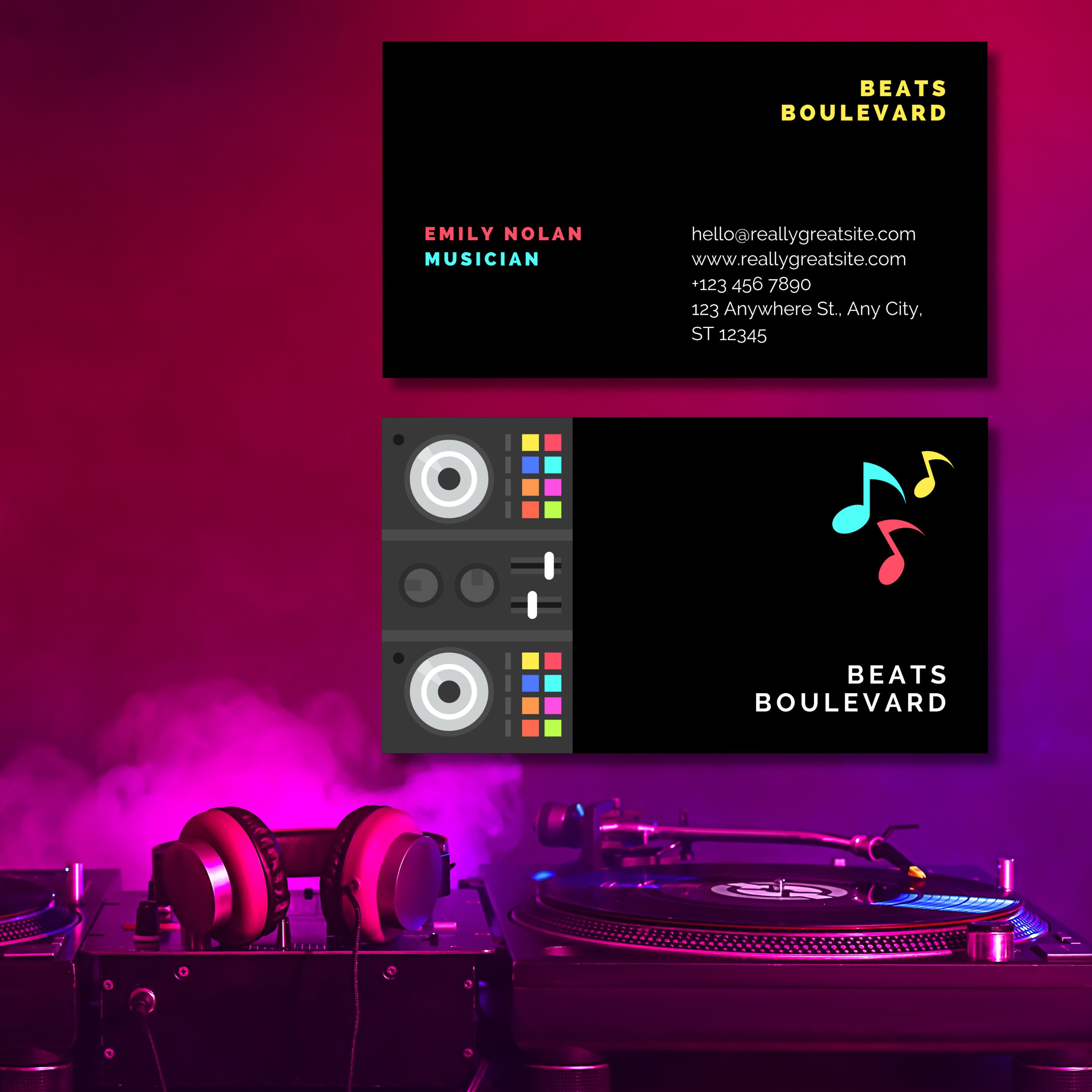 Musician Business Card Template (DIY, Customize in Canva, Print-at-home ...