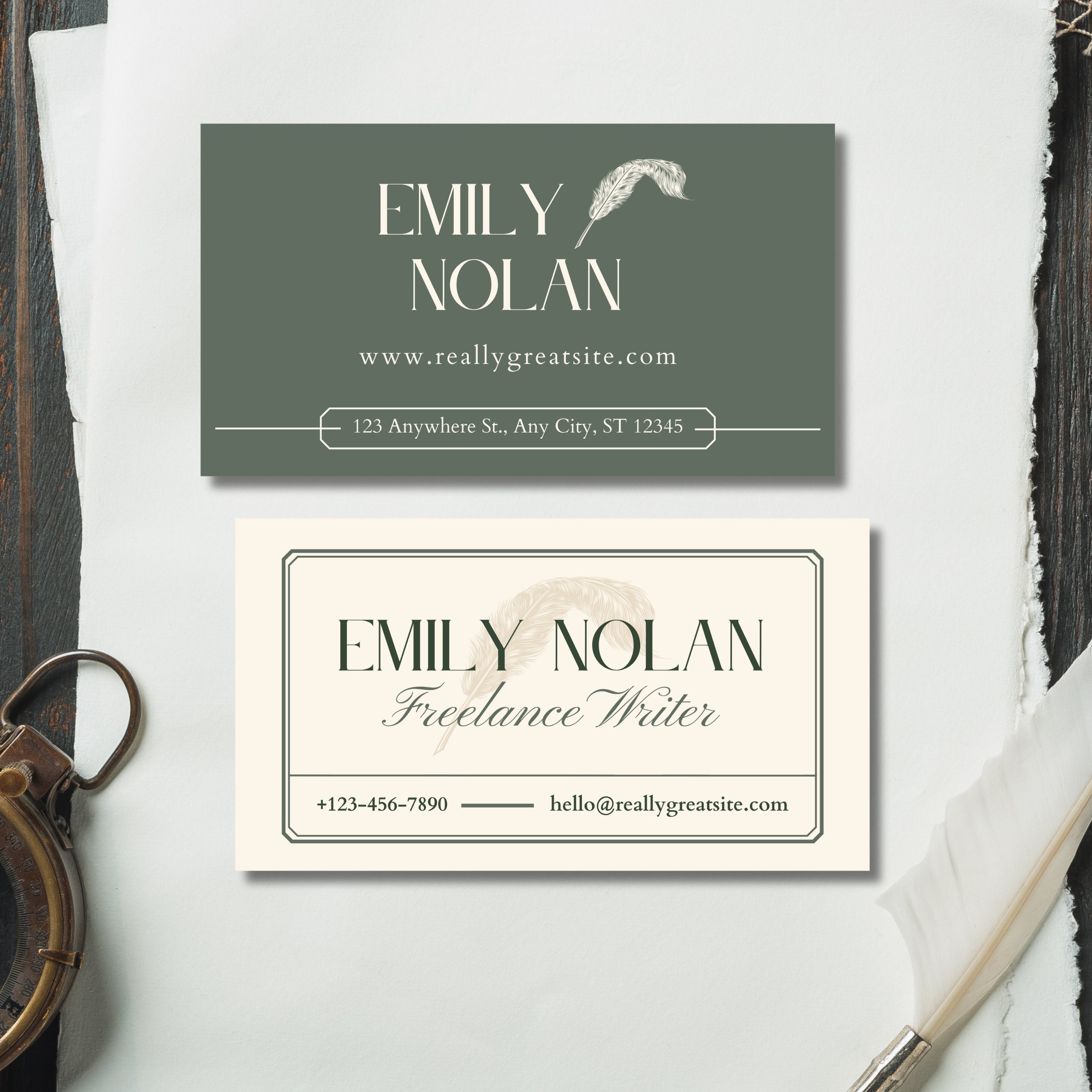 Freelance Writer Business Card Template (DIY, Customize in Canva, Print ...