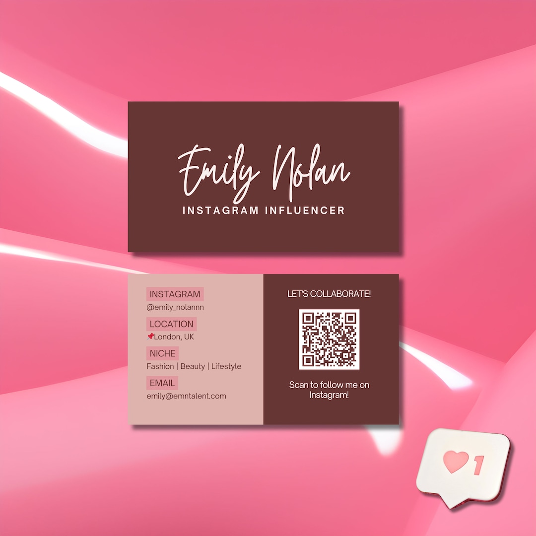 Instagram Influencer Business Card Template (DIY, Customizable in Canva ...