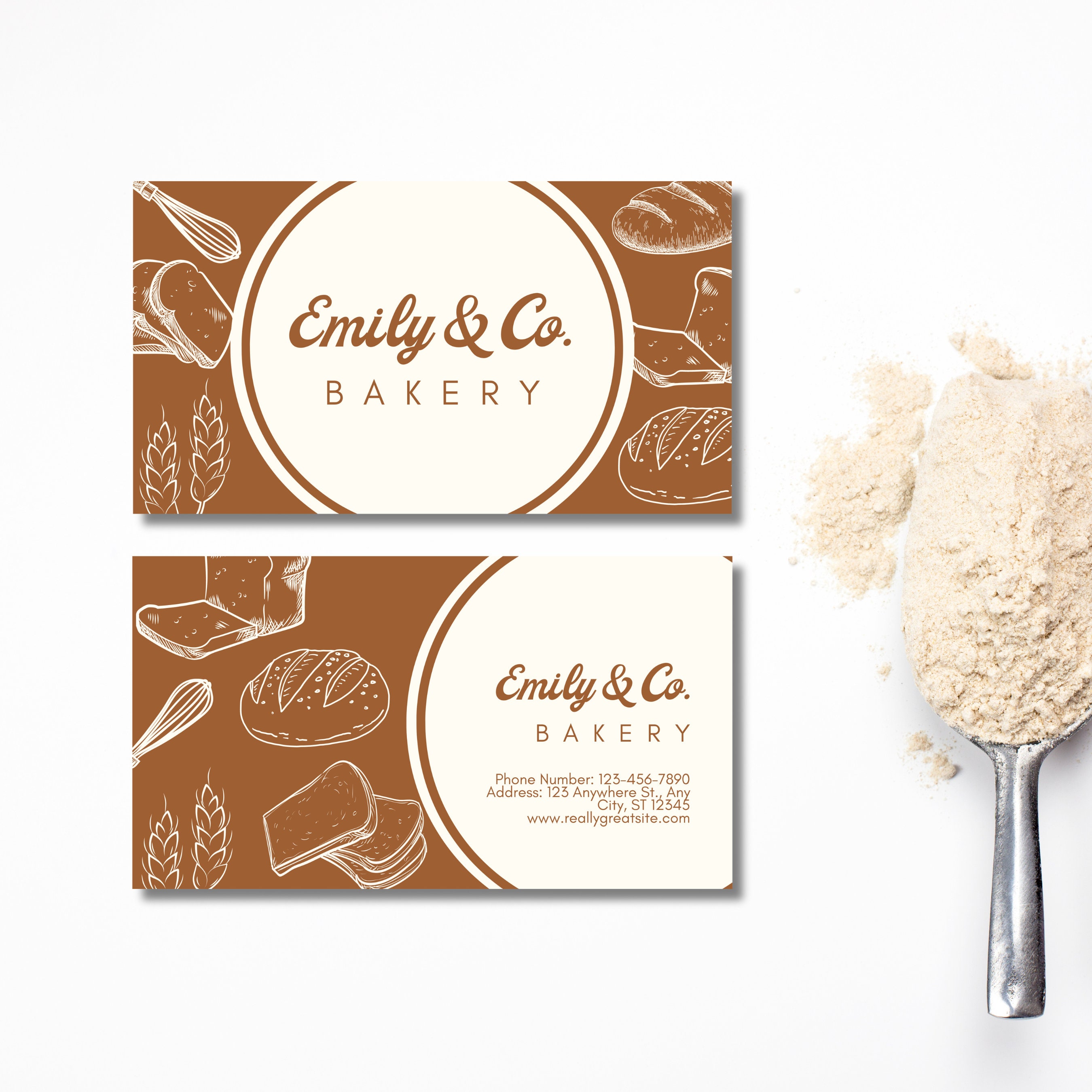 Bakery Business Card Template (DIY, Customizable in Canva, Printable ...