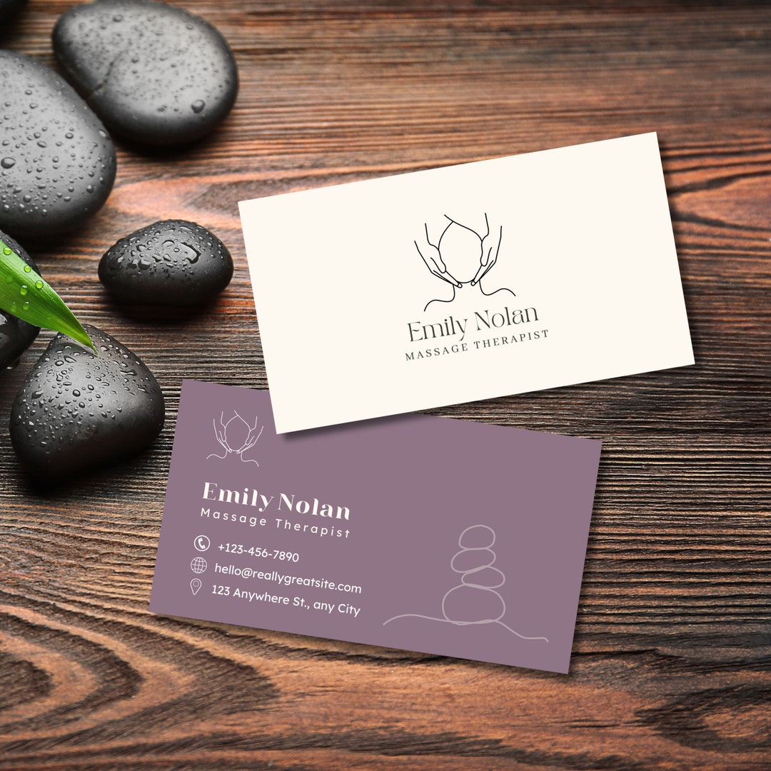 Massage Therapist Card Template (DIY, Customize Yourself in Canva ...