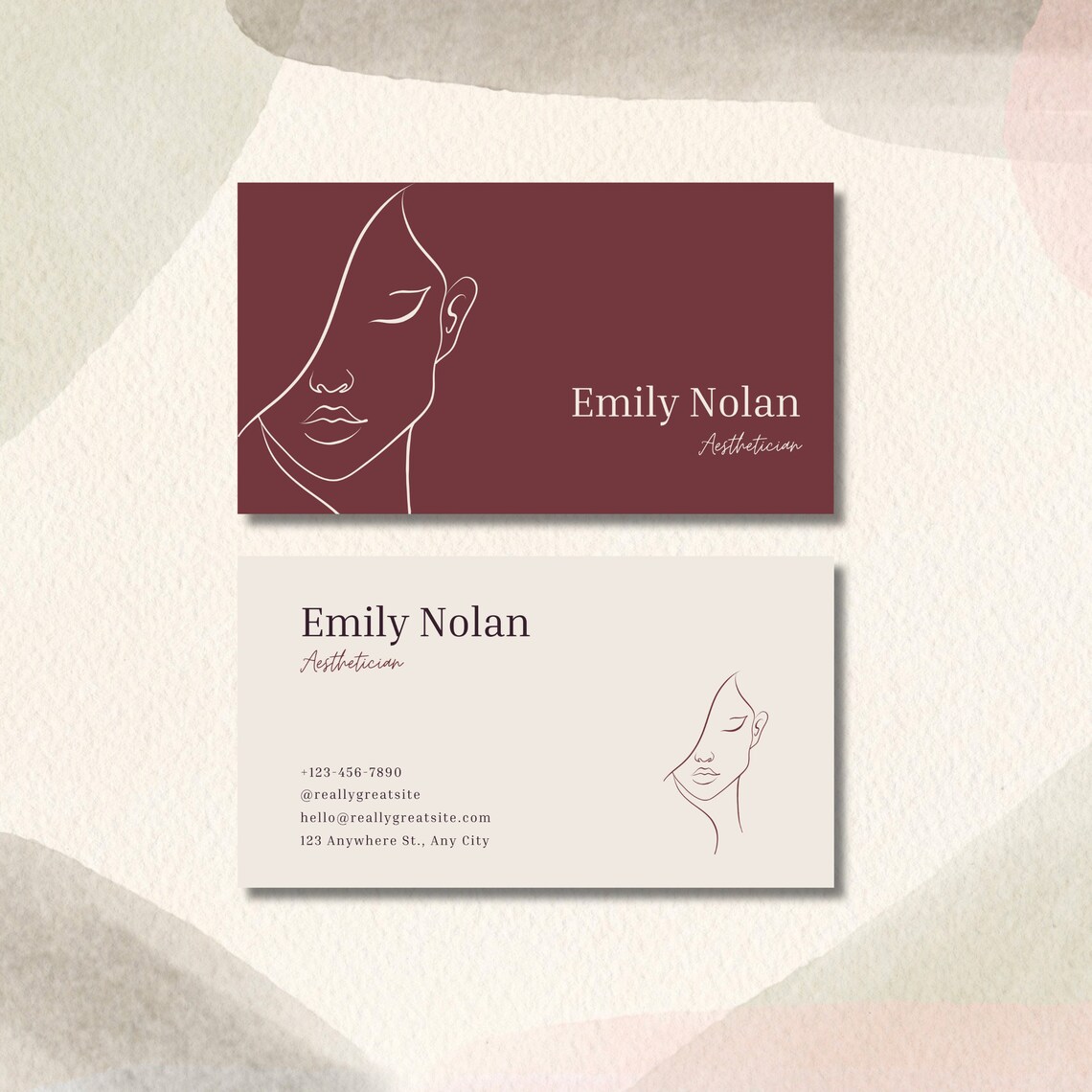 Aesthetician Business Card Template DIY, Customizable in Canva ...
