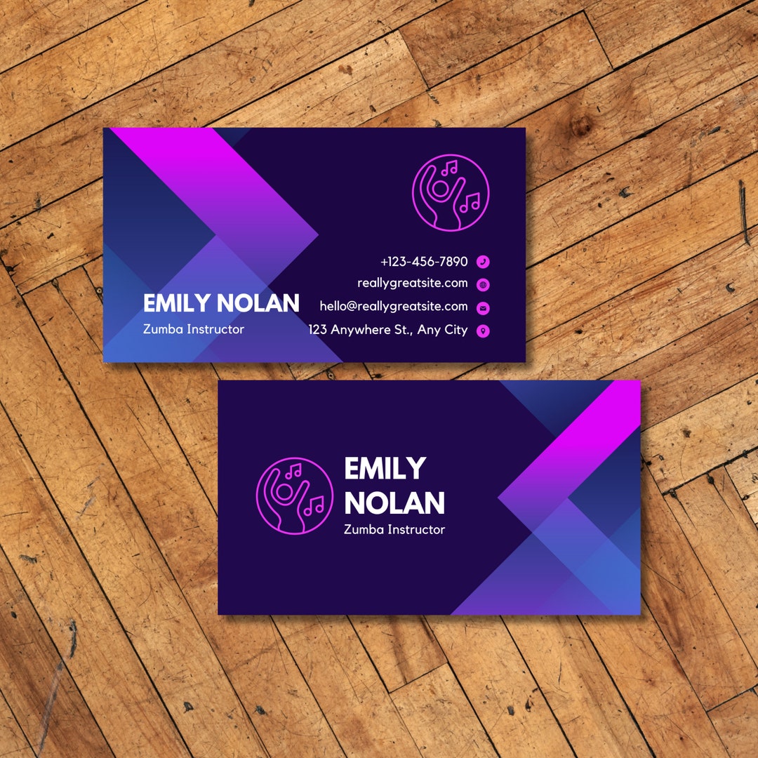 Zumba Instructor Business Card Template (DIY, Customize in Canva, Print ...