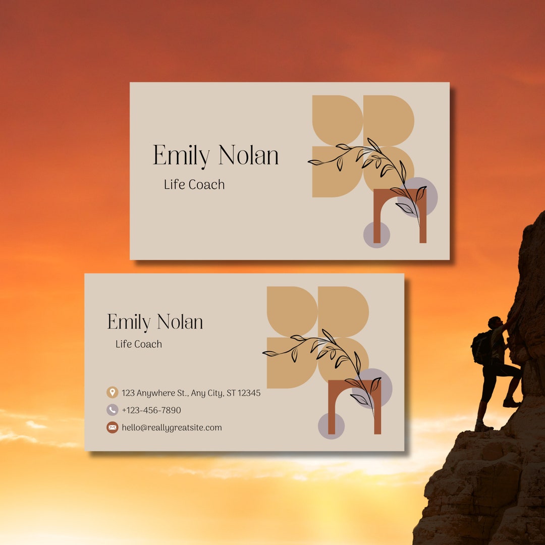 Life Coach Business Card Template (DIY, Customize in Canva, Print-at ...