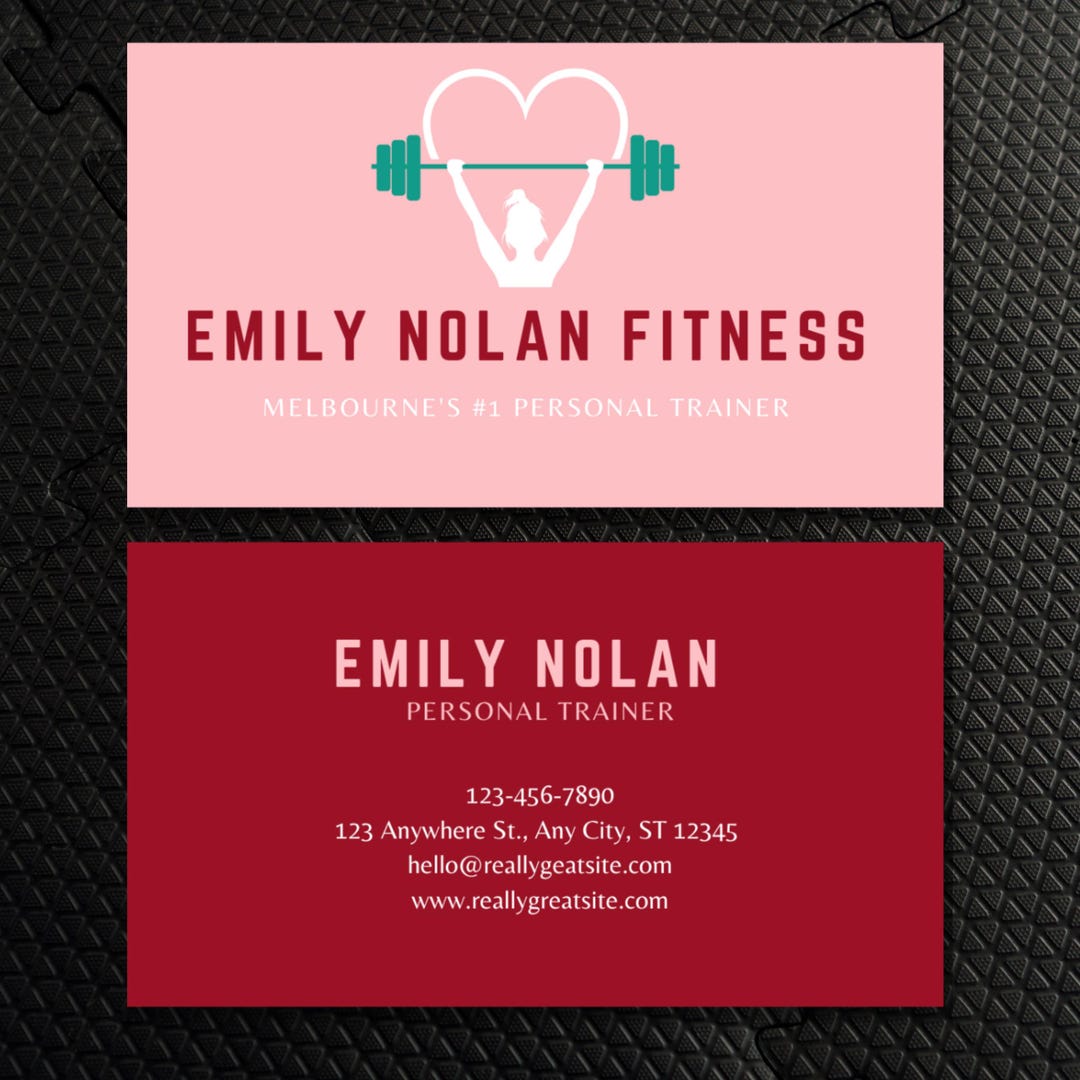 Gym Trainer Business Card Template DIY Editable & Printable Fitness ...