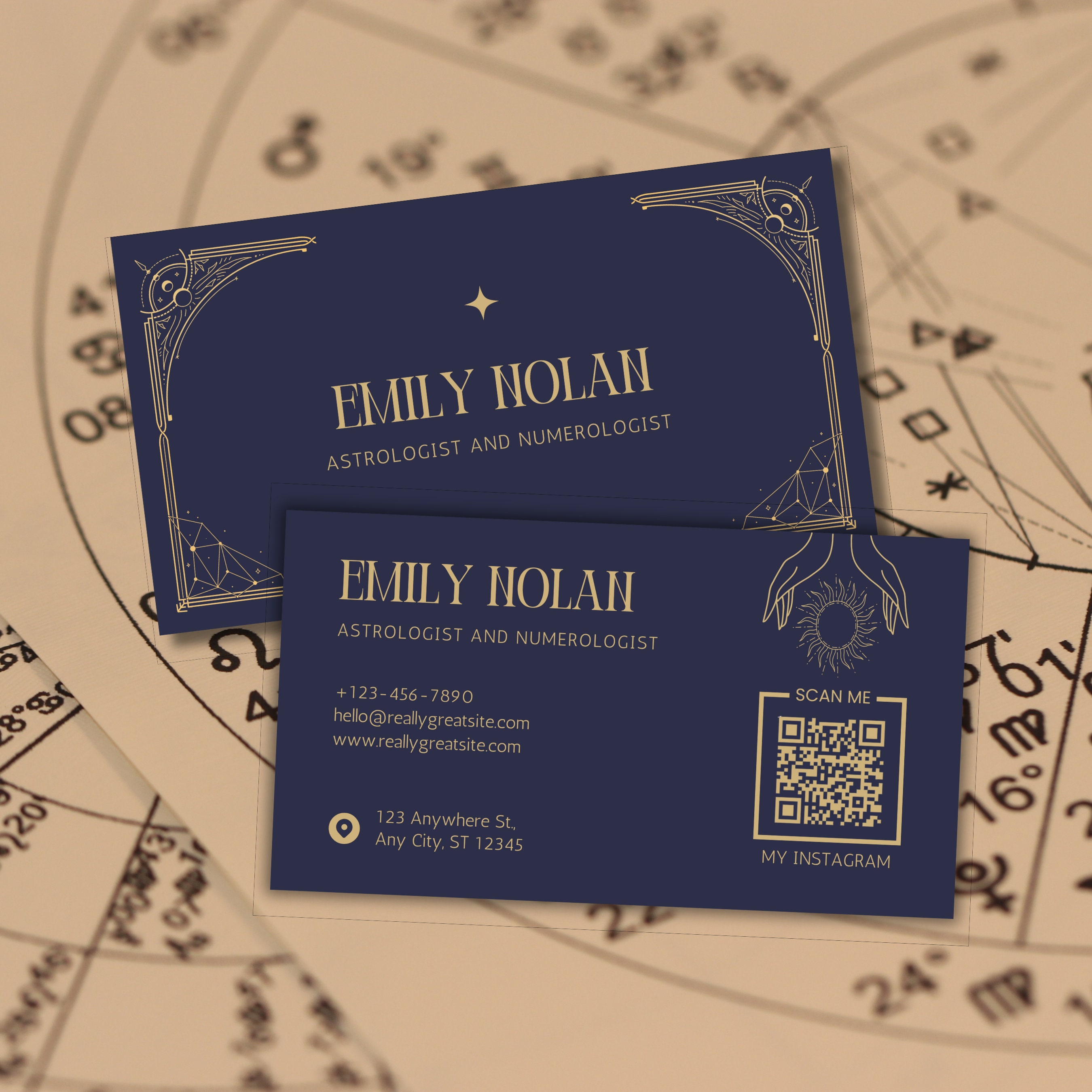 Astrologist Business Card Template (DIY, Edit in Canva & Print ...
