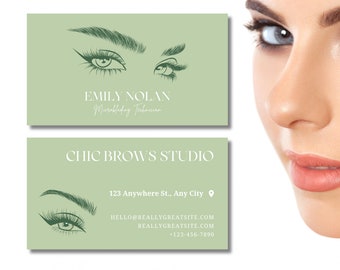 Eyebrow Tattooing Business Card Template DIY, Customizable in Canva ...