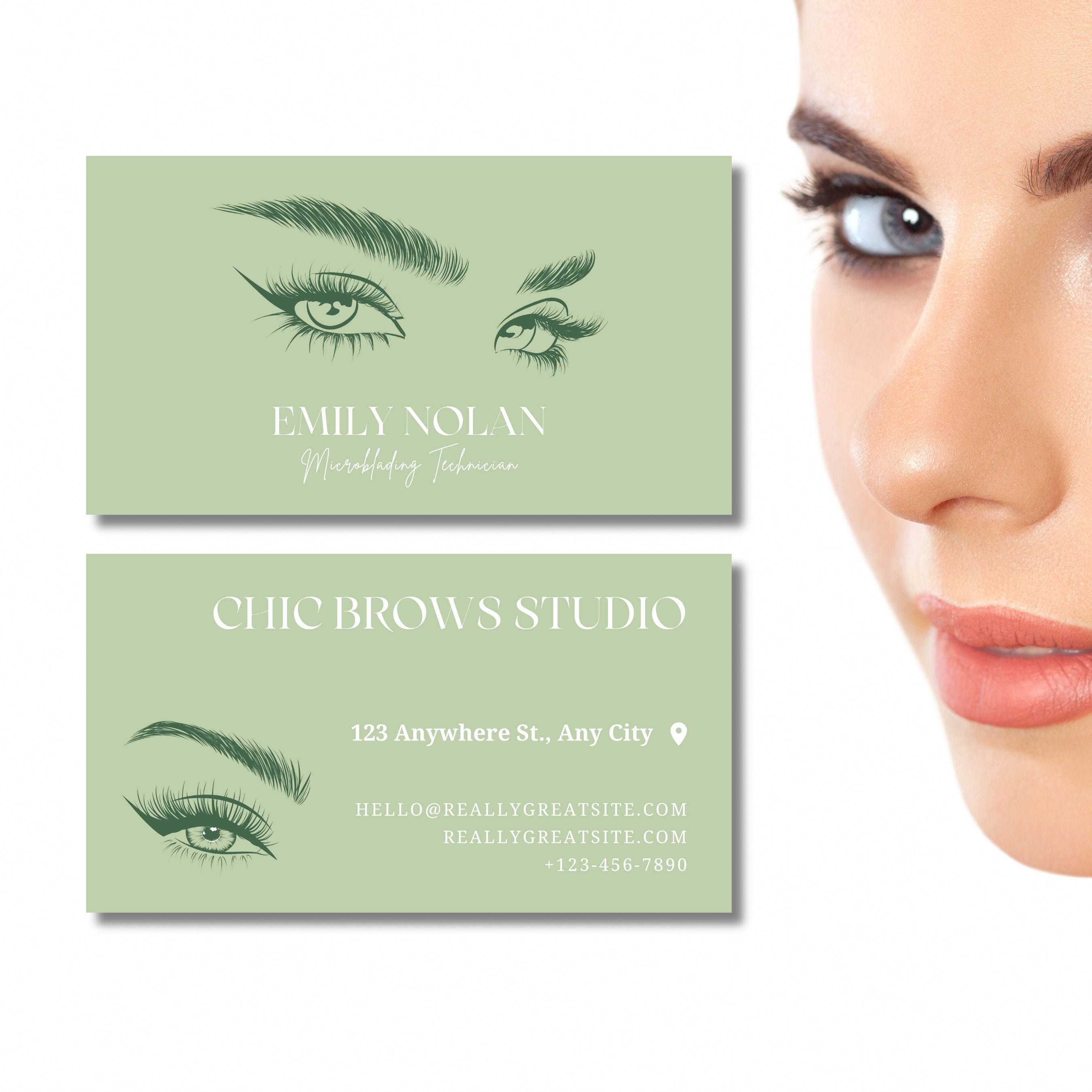 Microblading Technician Business Card Template: DIY Eyes & Eyebrows ...