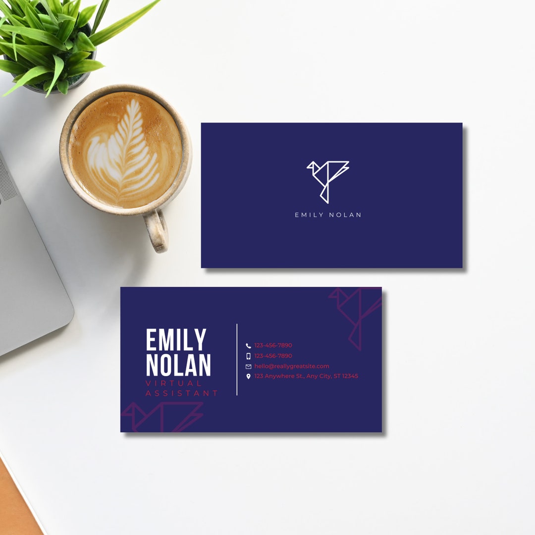 Virtual Assistant Business Card Template (DIY, Customize in Canva ...