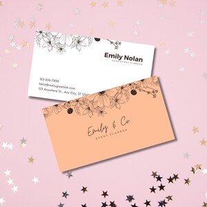 Floral Event Planner Business Card Template (DIY Canva Editable ...