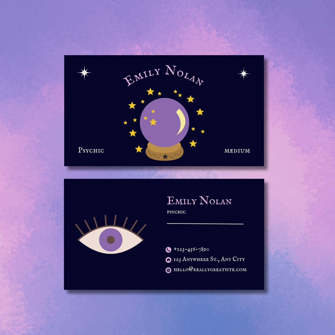 Psychic Business Card Template DIY, Customizable in Canva, Printable ...