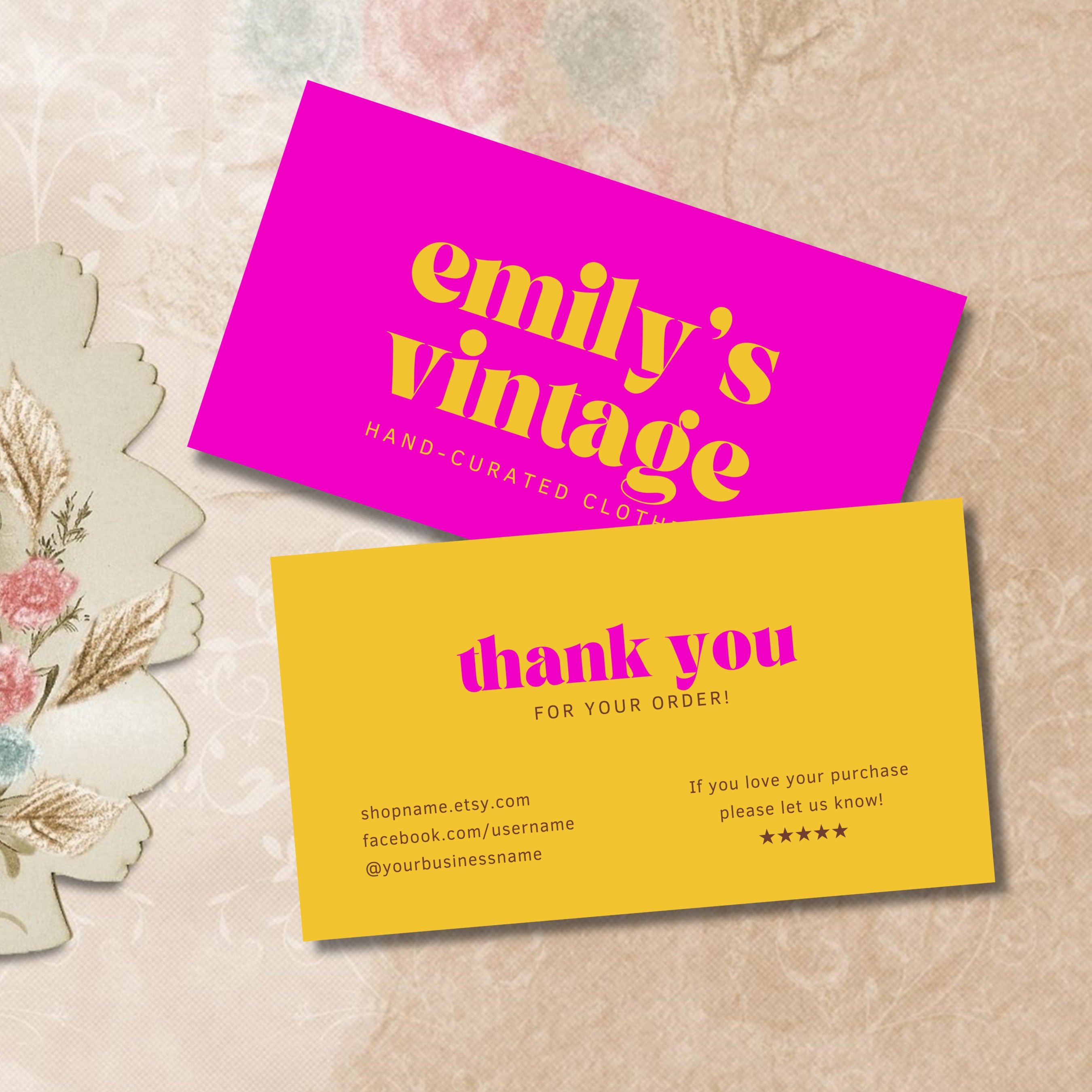 Vintage Clothing Shop Thank You Card Template (DIY, Customize in Canva ...