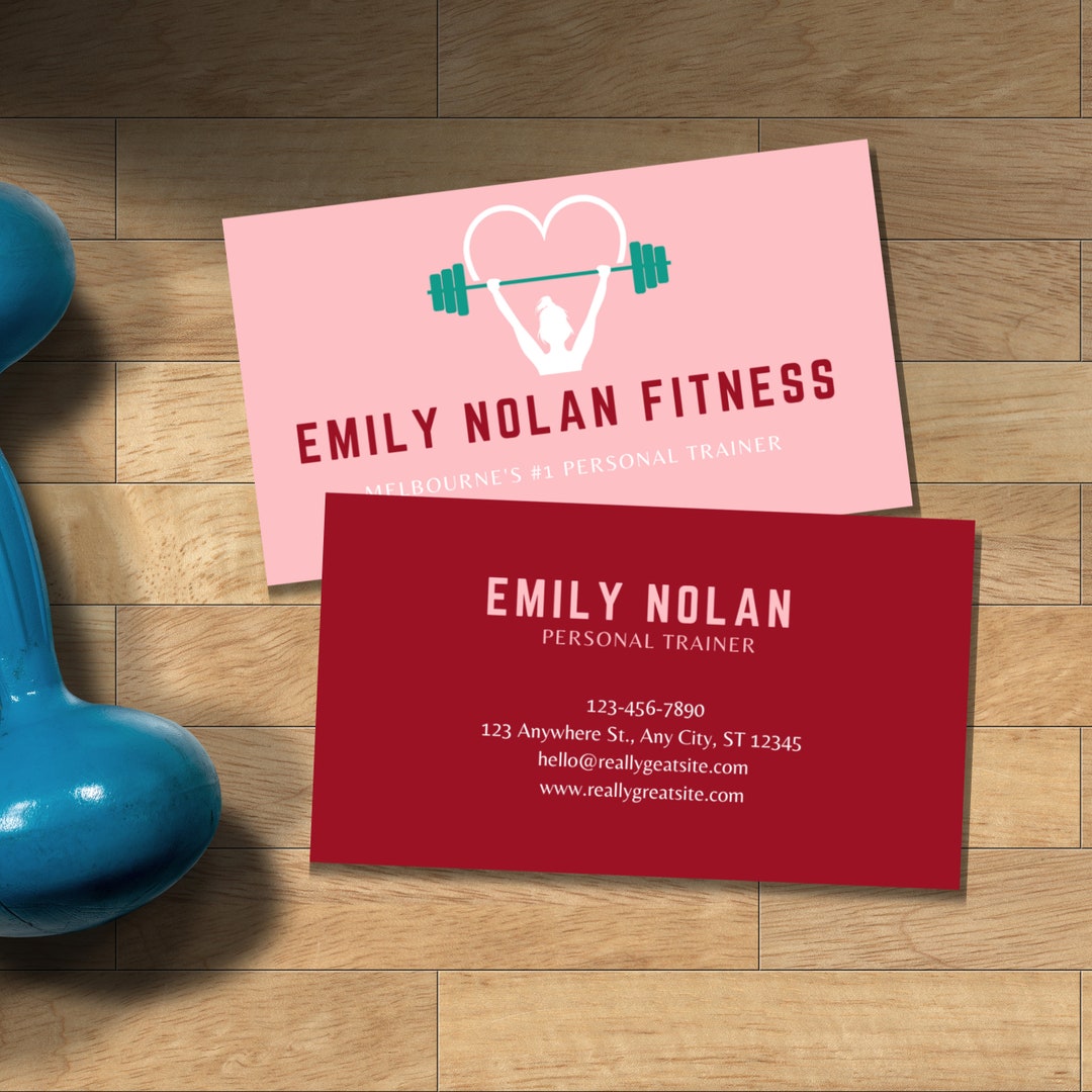 Personal Trainer Business Card Template (DIY, Printable Canva Template ...