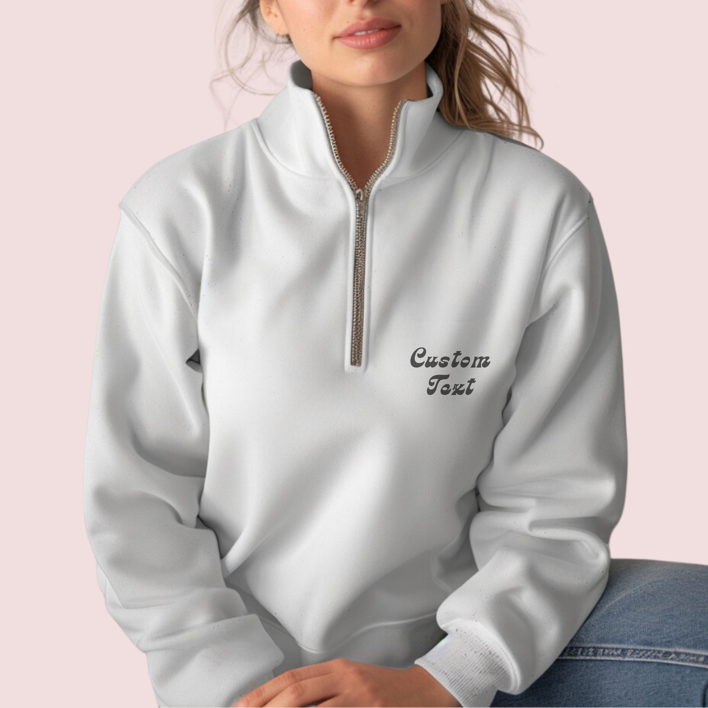 Personalized Quarter Zip Custom Sweatshirt Custom Printing Custom ...