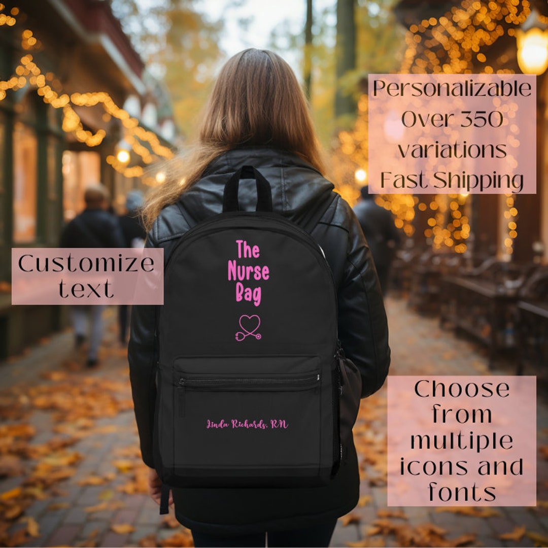 Custom Gift for Nurse Backpack Personalized Nurse Bag Nurse ...