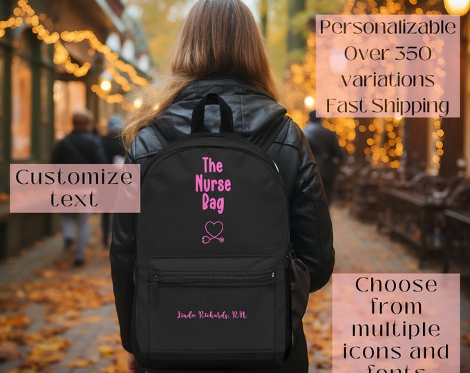 Custom Gift for Nurse Backpack Personalized Nurse Bag Nurse ...
