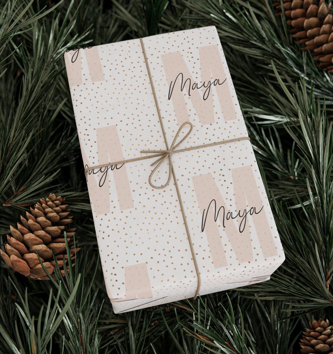 Custom Name Collage Personalized Wrapping Paper, Personalized Name ...