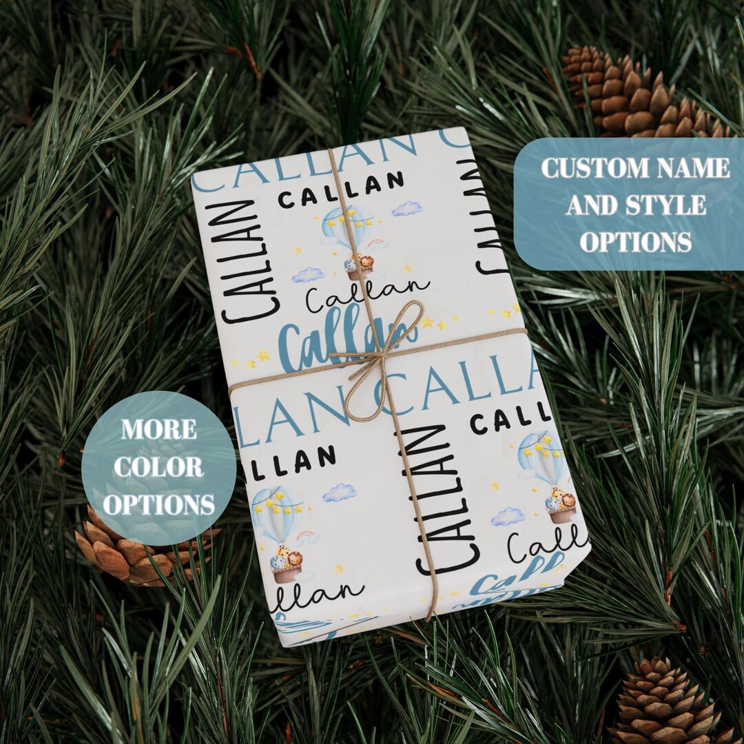New Baby Shower Wrap Custom Name Collage Personalized Name Wrapping ...