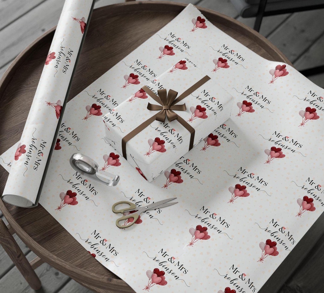 Wedding Gift Wrapping Paper Personalized Bridal Shower Gift Wrap ...