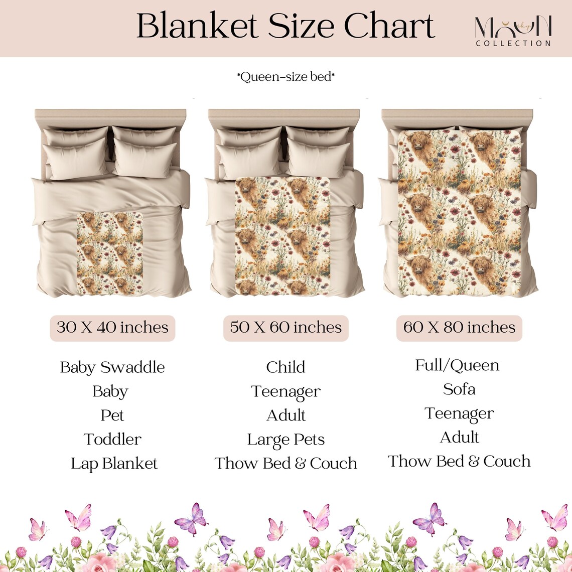 Highlander Cow Baby Blanket, Velveteen Plush Cow Blanket, Cow With ...