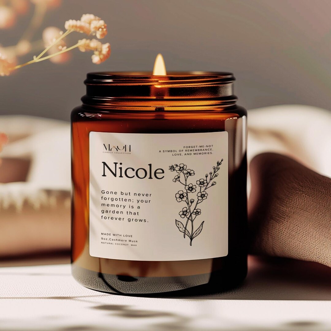 Forget Me Not Birth Flower Candle,thinking of You,custom Candle ...