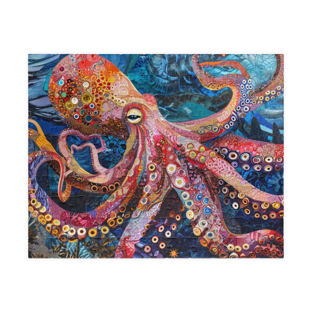 Octopus in the Ocean Jigsaw Puzzle,wildlife Art,1000 Piece Puzzle for ...
