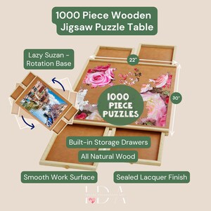1500 Piece Rotating Puzzle Board With 4 Drawers & Cover,28"x35"portable ...