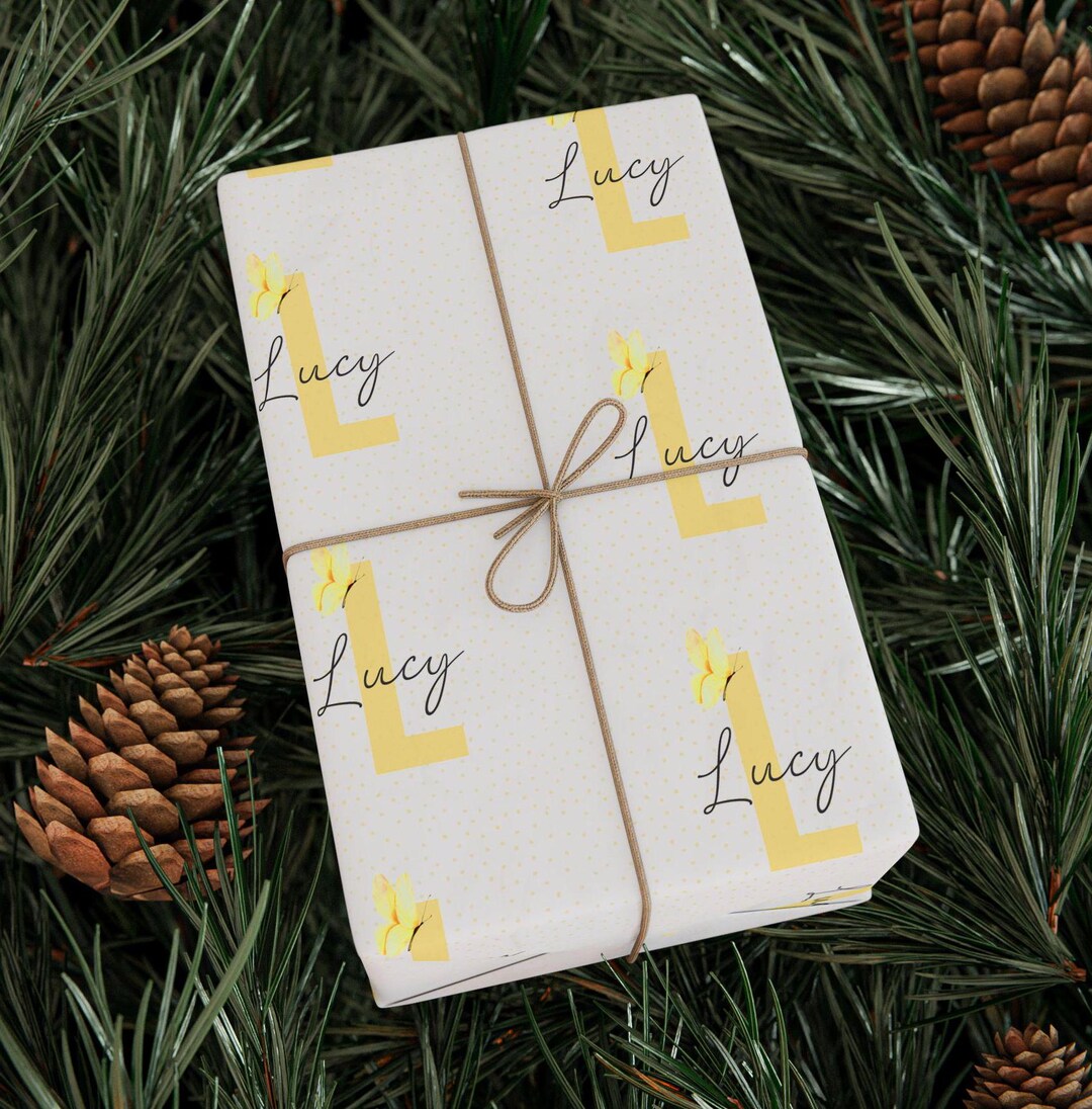 Custom Name Collage Personalized Wrapping Paper Personalized Name ...
