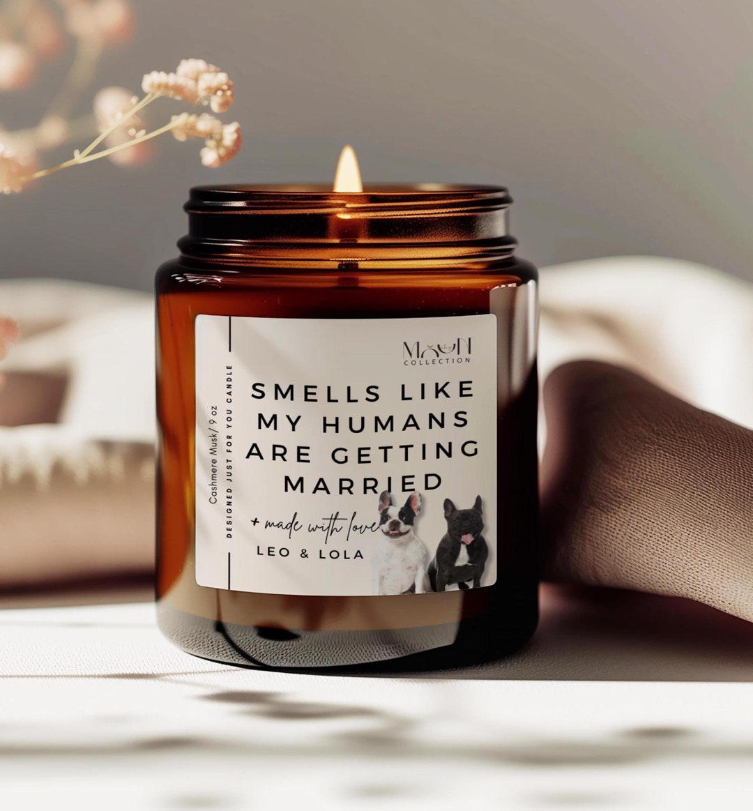 Custom Dog Bridal Shower Candle Personalized Dog Parents Engagement ...