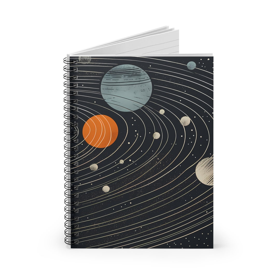 Outer Space Solar System Planets Ruled Spiraled Notebook 6x8 Inch ...